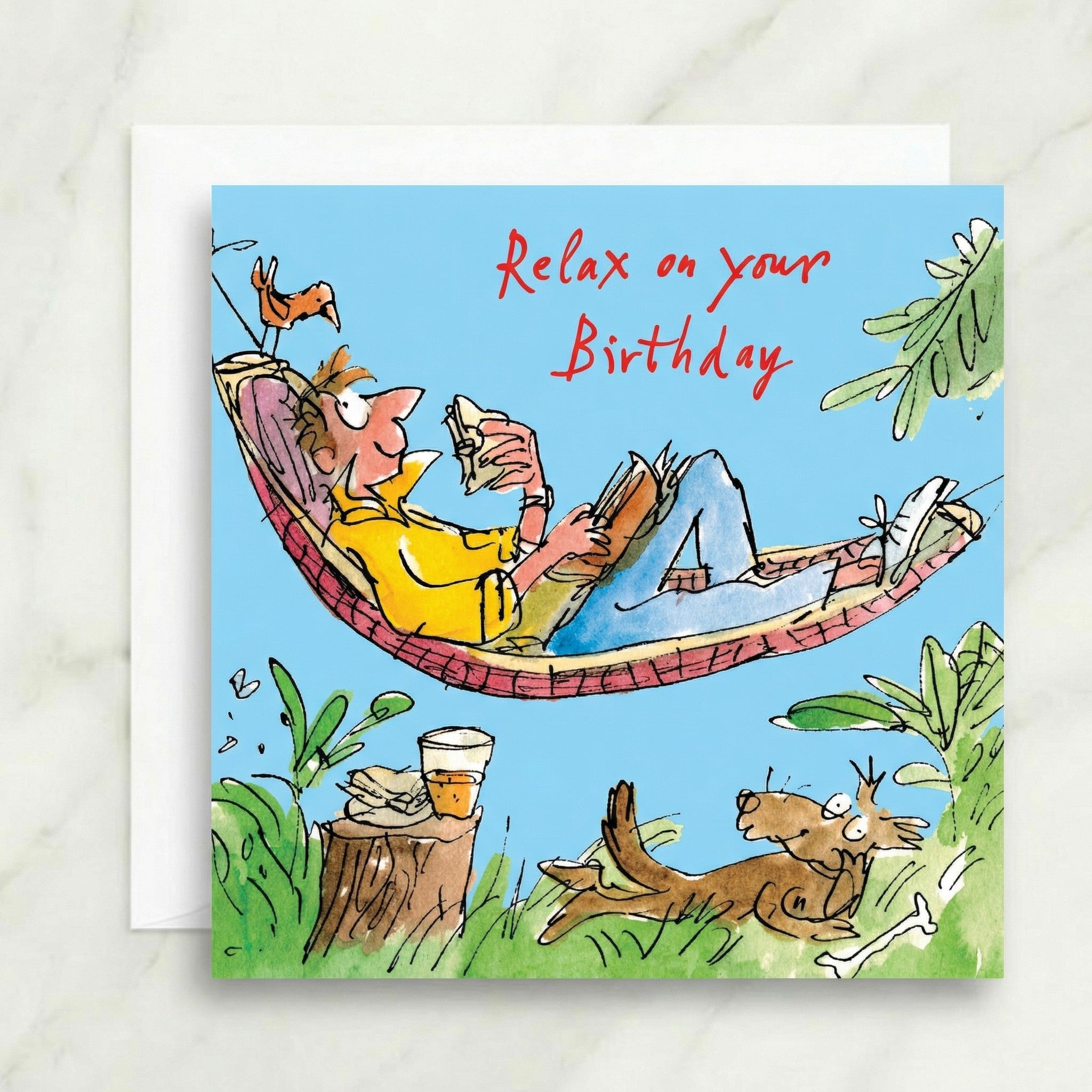 Relax on Your Birthday Birthday Card | Quentin Blake | Personalised ...