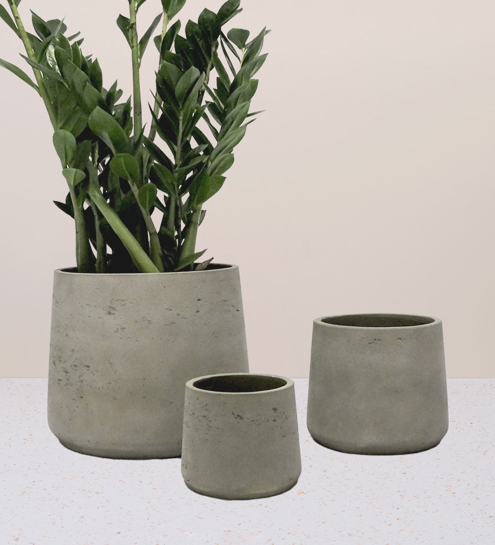 Light Grey Concrete Patt Pot