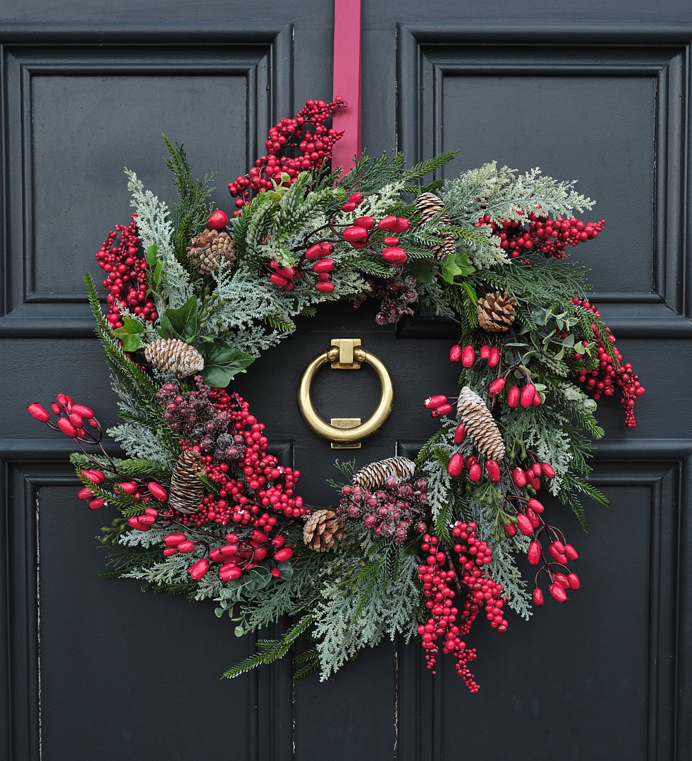 Glitter Red Berry & Eucalyptus Wreath
